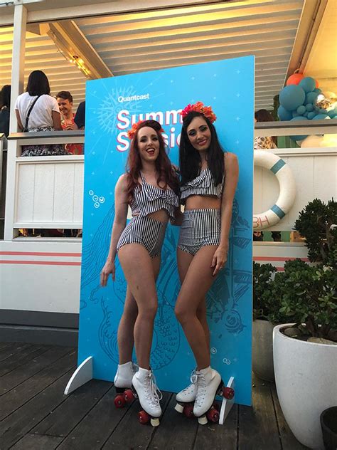 Vintage Beach Beauties Girls On Roller Skates Sydney