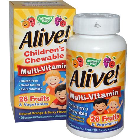 Детские жевательные мульти-витамины Nature's Way, Alive! 120 ...