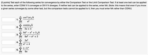 Solved Points Test Each Of The Following Series For Chegg