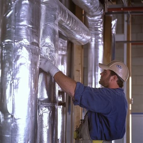 Free Worker Insulating Ductwork Image Worker Ductwork Insulation