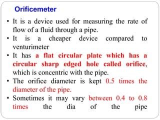 Fluid Mechanics Problems On Orificemeter And Inclined Venturimeter PPT