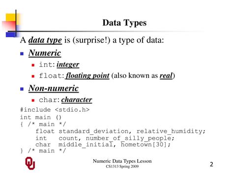 Ppt Numeric Data Types Outline Powerpoint Presentation Free Download
