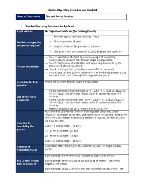 Fire Noc Check List Kerala Pdf Fire Safety Building Code
