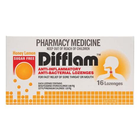 Difflam Lozenges Honey Lemon 16 Lozenges