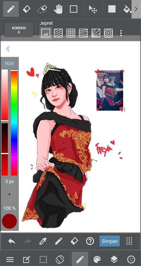 Freya Jkt48 Desain Vektor Sketsa Lucu