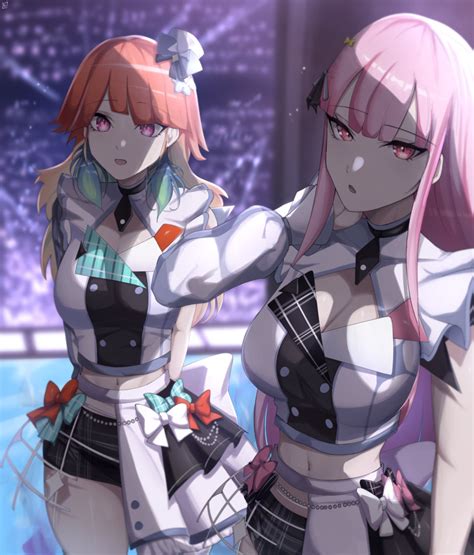 Bbooru 2girls D Absurdres Arms Behind Back Black Necktie Black Skirt