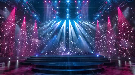 Glamorous Beauty Pageant Stage With Dazzling Lights And Elegant