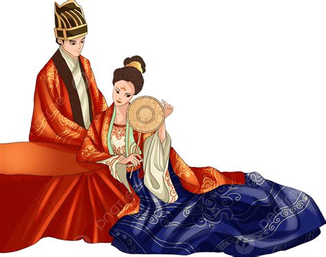 Couple In Tanabata Costume Hanfu Husband And Wife Bride Png