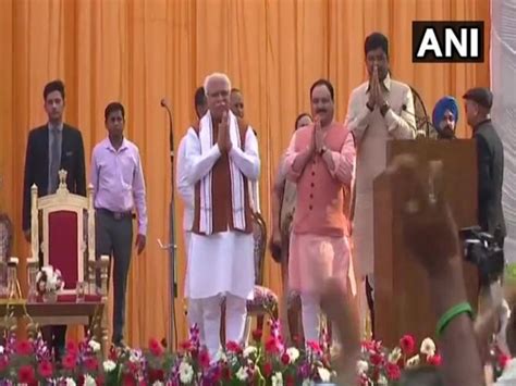 Manohar Lal Khattar Haryana Cm Oath Taking Swearing In Ceremony मनोहर