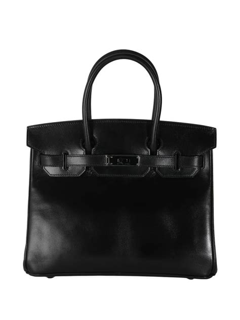 Hermès Pre Owned Birkin 30 手提包（典藏款） 黑色 Farfetch Cn