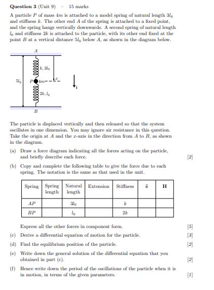 Solved Question 3 Unit 9 15 Marks A Particle P Of Mass 4 Chegg Com