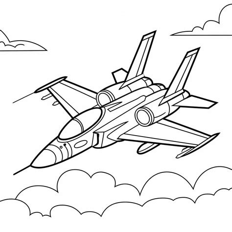 Fighter Jet In The Sky Coloring Page Download Print Or Color Online For Free