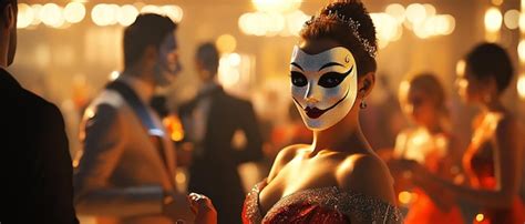 Masquerade Scene With Beautiful Masks And Elegant Attire Premium Ai Generated Image
