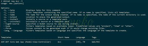 列出當下環境可以使用的 NET Core 專案範本 Yowko s Notes