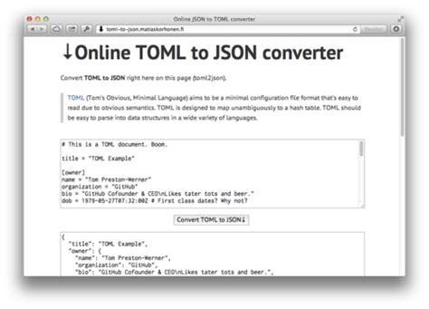 Online Toml To Json Converter Random Errata