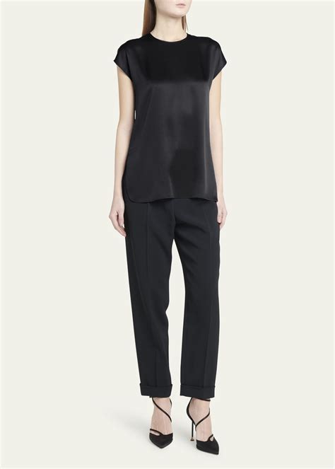 Giorgio Armani Cap Sleeve Silk Blouse Bergdorf Goodman