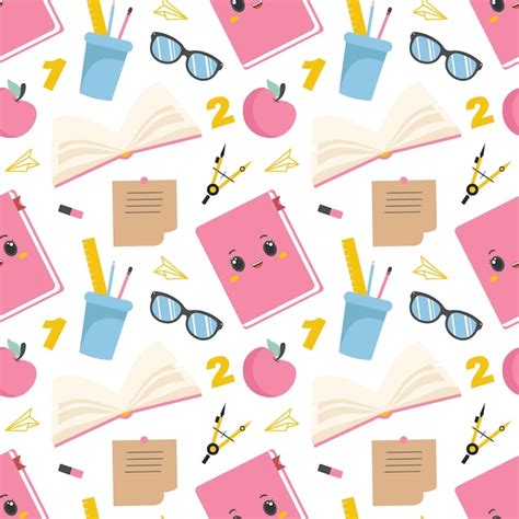 Premium Vector Happy Teacher Seamless Pattern Design Educational