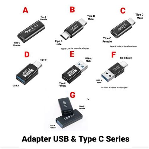Jual Adapter Converter Serieskonektor Data Dan Power Charger Port Type Tipe C To Usb A To Tipe C