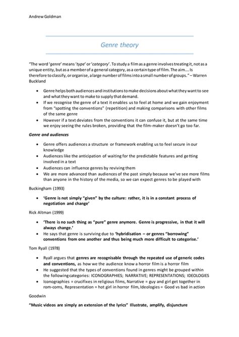 Genre Theory Pdf