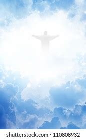Detail Jesus Christ Blue Sky Clouds Heaven Stock Illustration 110808932
