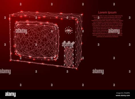 Tv Old With Kinescope Display Television From Futuristic Polygonal