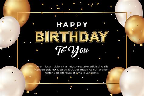 생일 풍선 벡터 배경 디자인 생일 축하 인사말 카드 디자인에 대한 풍선과 색종이 장식 요소와 텍스트를 당신에게 생일 축하합니다 3차원 형태에 대한 스톡 벡터 아트 및 기타