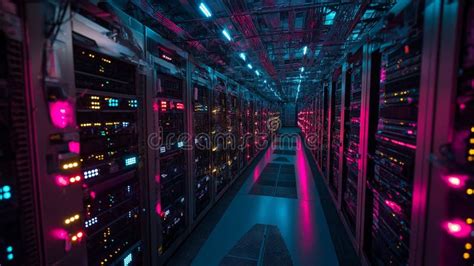 Huge Datacenter Rows Servers Stock Photos Free Royalty Free Stock