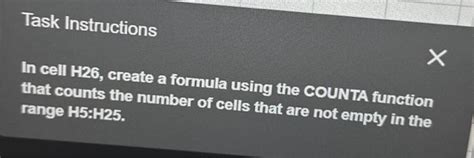 Solved Task Instructions In Cell H Create A Formula Using Chegg