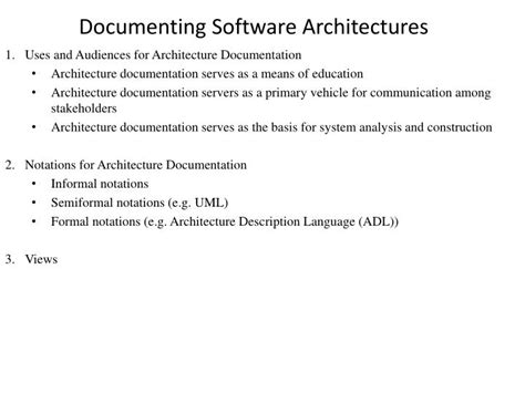 PPT Documenting Software Architectures PowerPoint Presentation Free