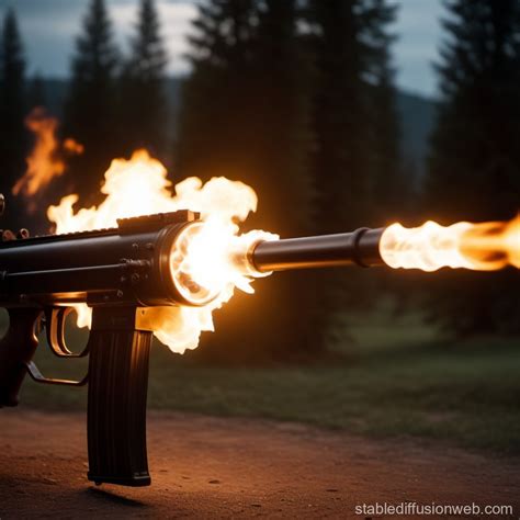 A Firearm Called A Draco Flamethrower With A Polished Black Metal Body