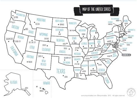 State Capitals List Map Large 7298 Uscapitolsmap 11x17 1000 United