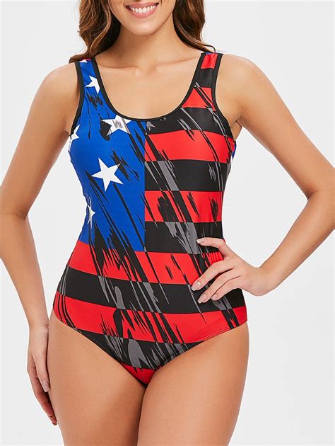 68 Off One Piece American Flag Bathing Suit Rosegal