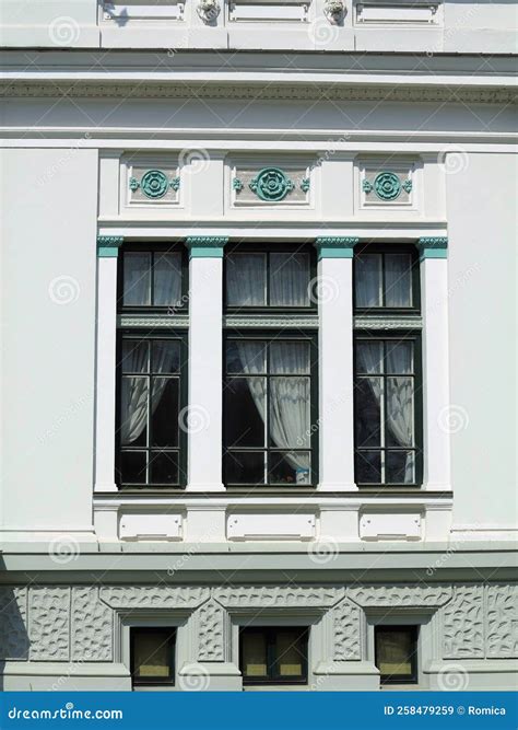 Architecture Detsails Columns And Windows Of Ancient Renaissance Classical Building Stock Image