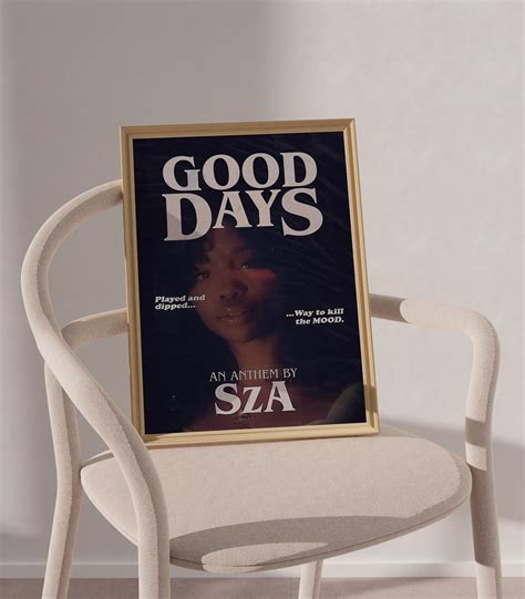 Good Days Sza Poster Music Song Illustration Wall Art Digital Artwork