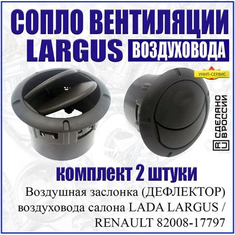 Дефлектор (сопло) воздушной заслонки воздуховода салона Ларгус, Рено ...