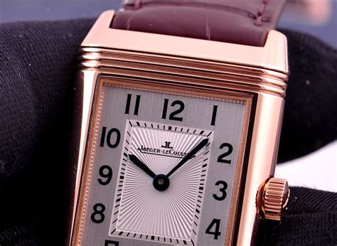 18k玫瑰金镶钻 Jaeger 积家 Reverso 翻转 手动机女表