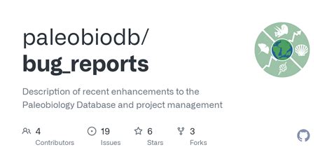 Bugreportsreadmemd At Master · Paleobiodbbugreports · Github
