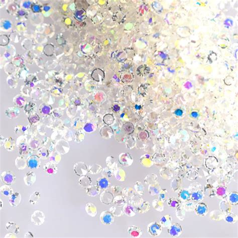 1440pcs Pack White AB Tiny Zircon 3d Crystal Beauty Tips Glitter Small