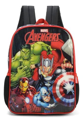 Mochila Escolar Marvel Mochila Avengers Costa Color Negro Mercadolibre