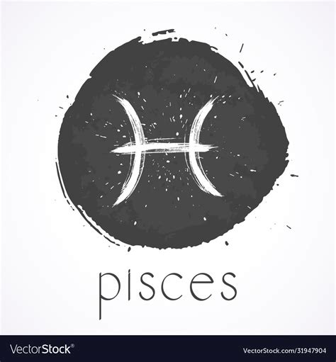 With Zodiac Sign Pisces Royalty Free Vector Image