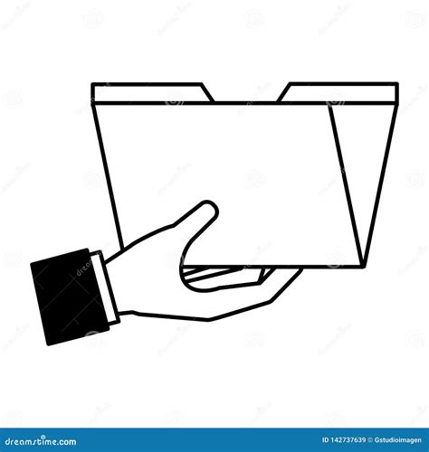 Hand Holding Folder File Social Media Stock Vector Illustration Of Document Modern 142737639
