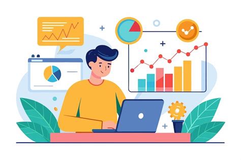 A Man Is Sitting In Front Of A Laptop Computer Focusing On Analyzing