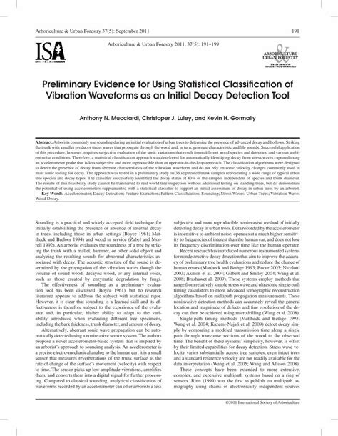 Pdf Preliminary Evidence For Using Statistical Classification