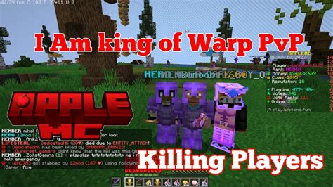 Killing Players In Warp Pvp In Apple Mc Lifesteal Smp Youtube