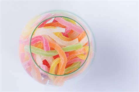 Premium Photo Long Soft Colorful Chewy Sugary Sour Candy Gummy Sweet