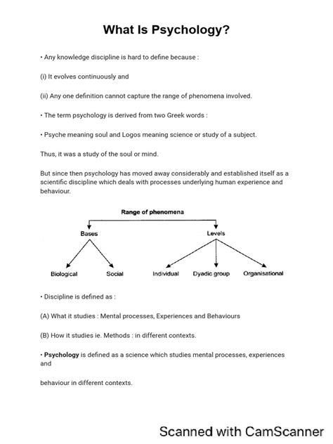 Psychology Class Xi Notes Pdf Psychology Central Nervous System