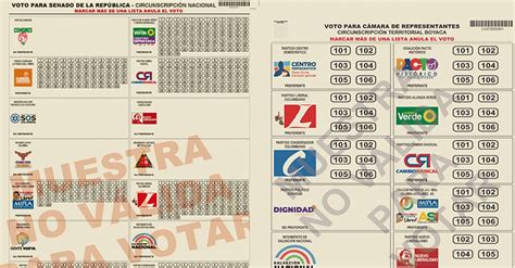 Así quedaron los tarjetones para elecciones al Congreso EL DIARIO