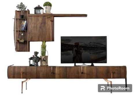 Jvmoebel Wohnwand Braun Wohnwand Rtv Lowboard Tv Ständer Sideboard
