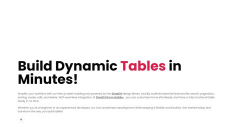 Shadcn Table Maker Shadcn Table Maker Build Dynamic Feature Rich Nextjs Tables In Minutes