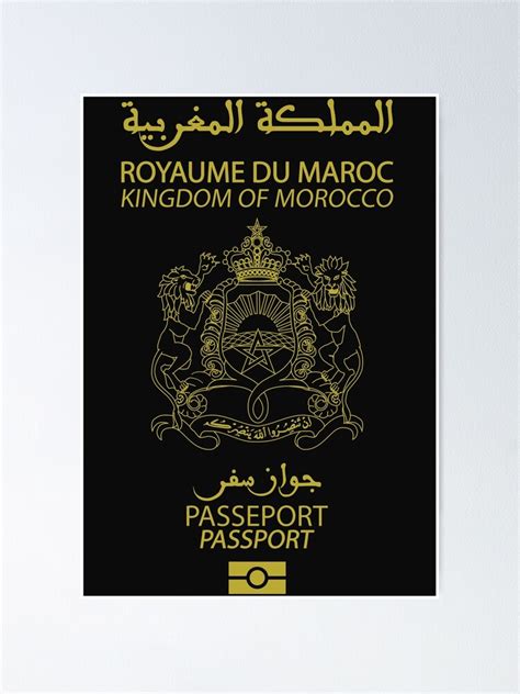 Passeport Royaume Du Maroc Poster For Sale By T Shirtslogo Redbubble